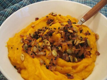 Curried Carrot Puree with Crunchy Topping | Kitchen Frau