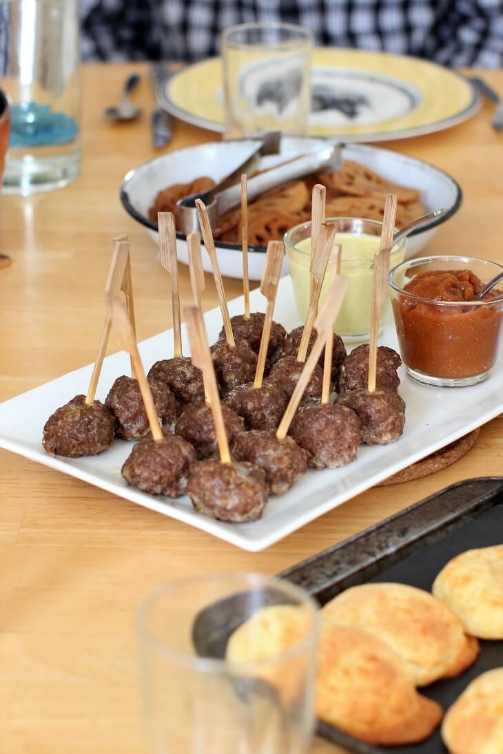 Cooking with Kids: Meatballs with 3 Dipping Sauces | Kitchen Frau