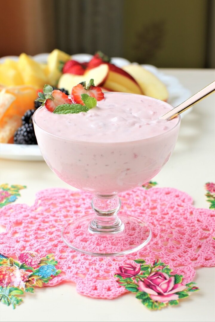 Strawberry Flip Fruit Dip for Fruit, Cookies, Cake | Kitchen Frau