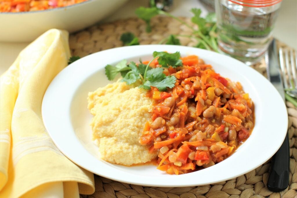 Chakalaka & Pap (Vegetable Stew from Lesotho, Africa) | Kitchen Frau