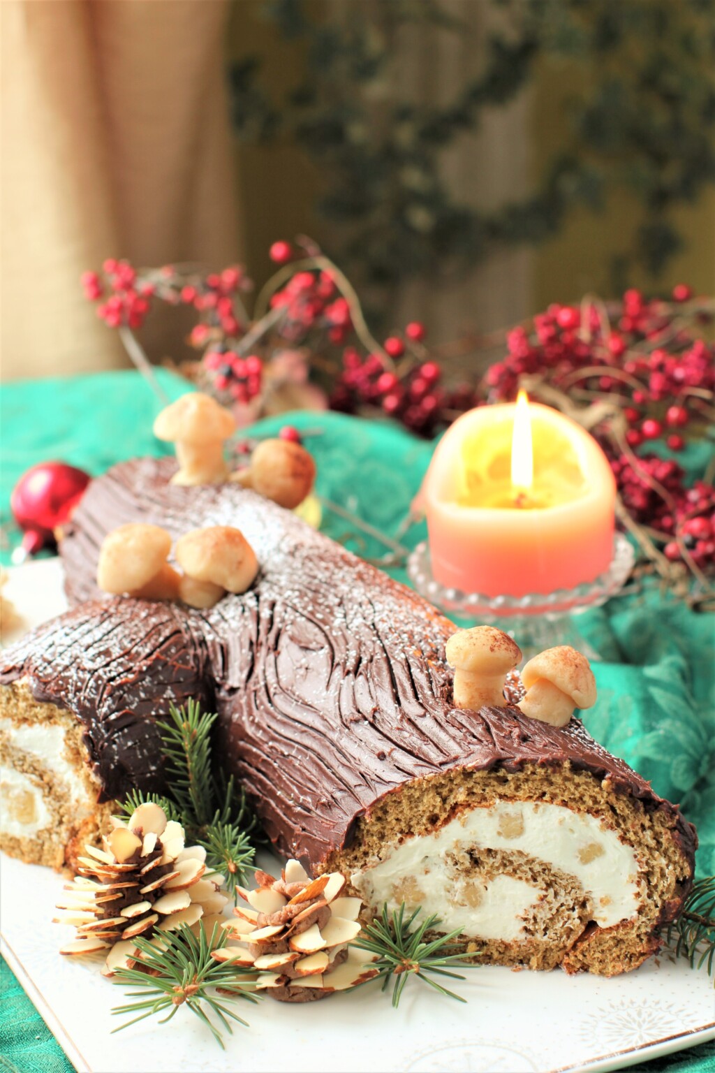 Bûche De Noël (Yule Log) German Style, with Lebkuchen and Marzipan ...