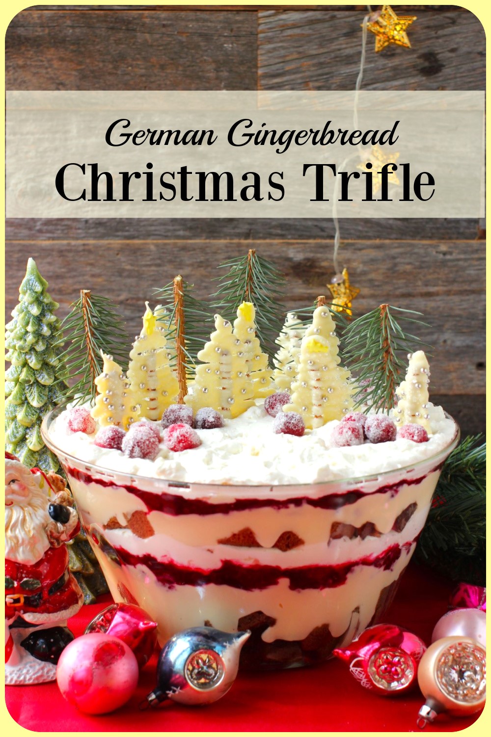 German Gingerbread Christmas Trifle with Cranberries and White ...