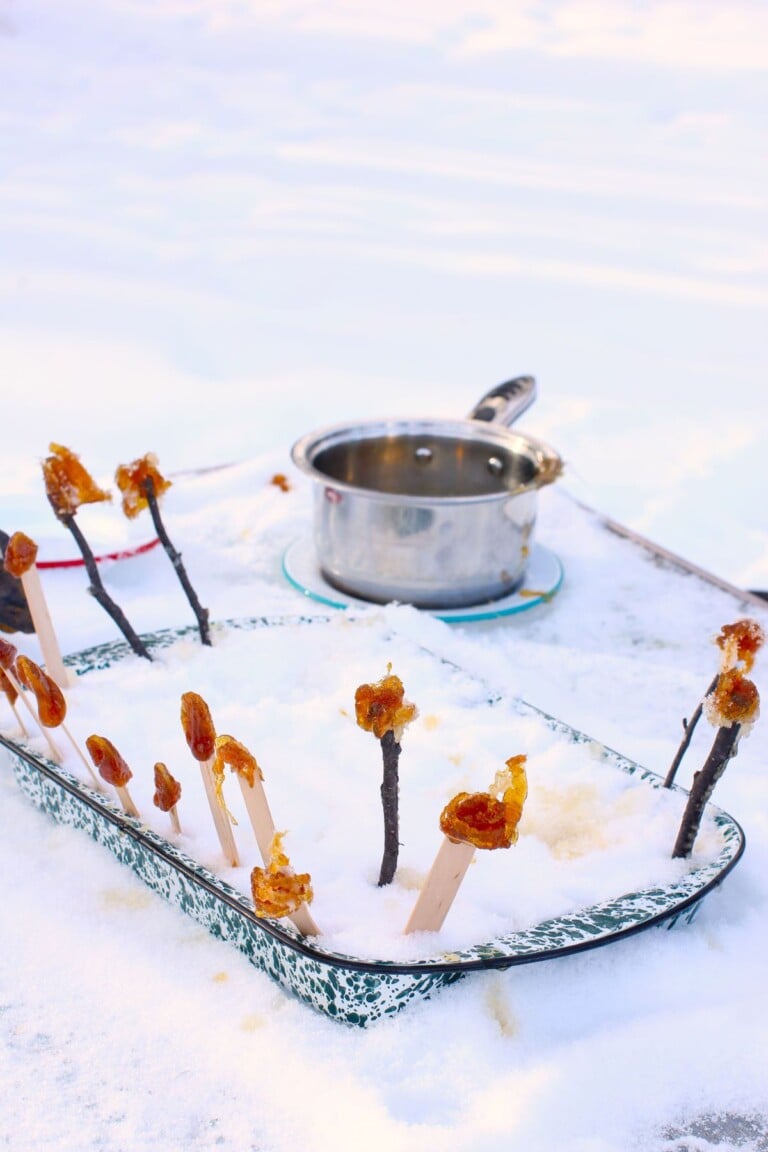 Maple Syrup Snow Candy - Kitchen Frau
